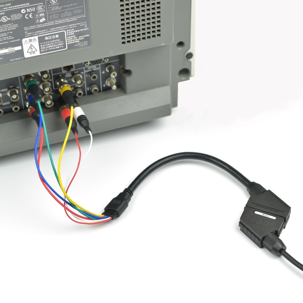 EuroSCART to BNC adapter cable