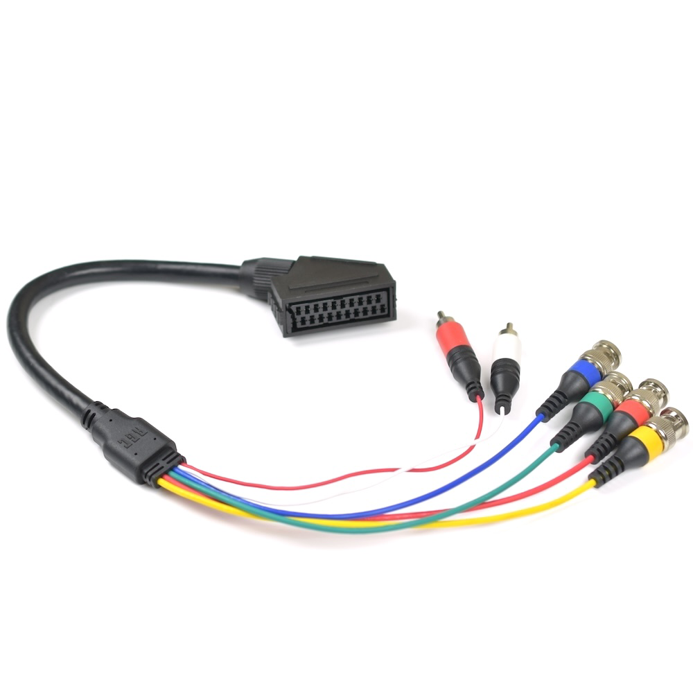 female SCART EuroSCART to BNC adapter cable