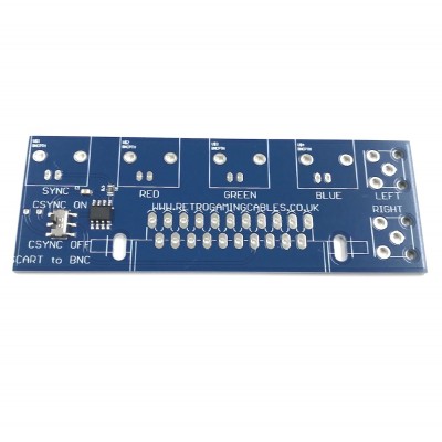 Female SCART to BNC adapter board with switchable CSYNC function