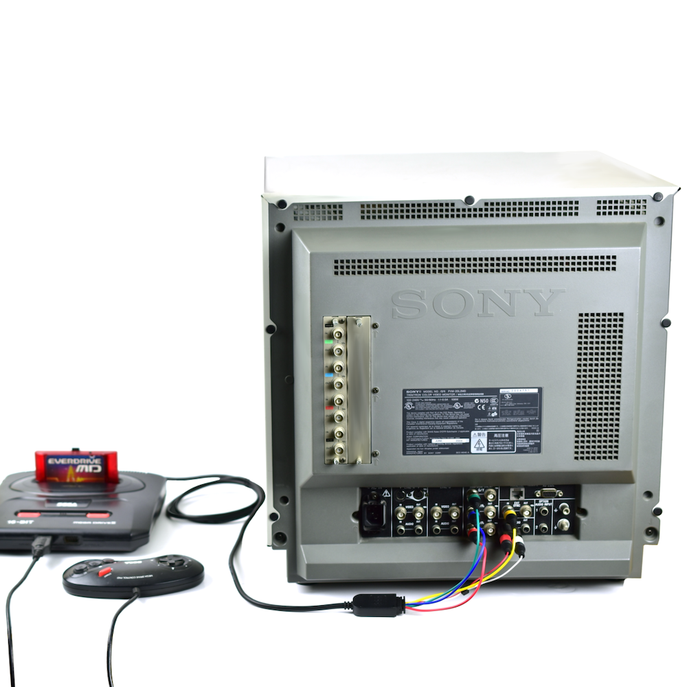 Sega Mega Drive 2 Genesis 2 32X NTSC PAL CSYNC PACKAPUNCH RGB BNC cable