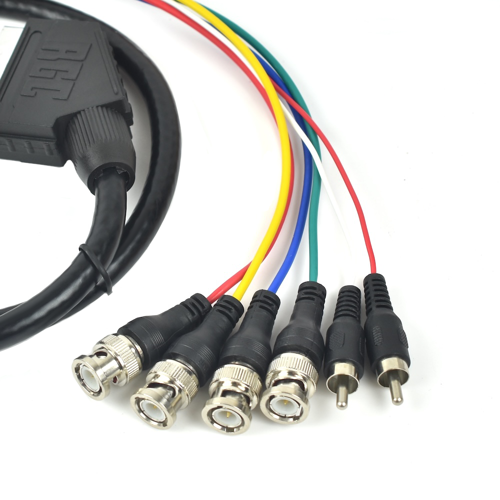 Male EuroSCART to BNC adapter cable