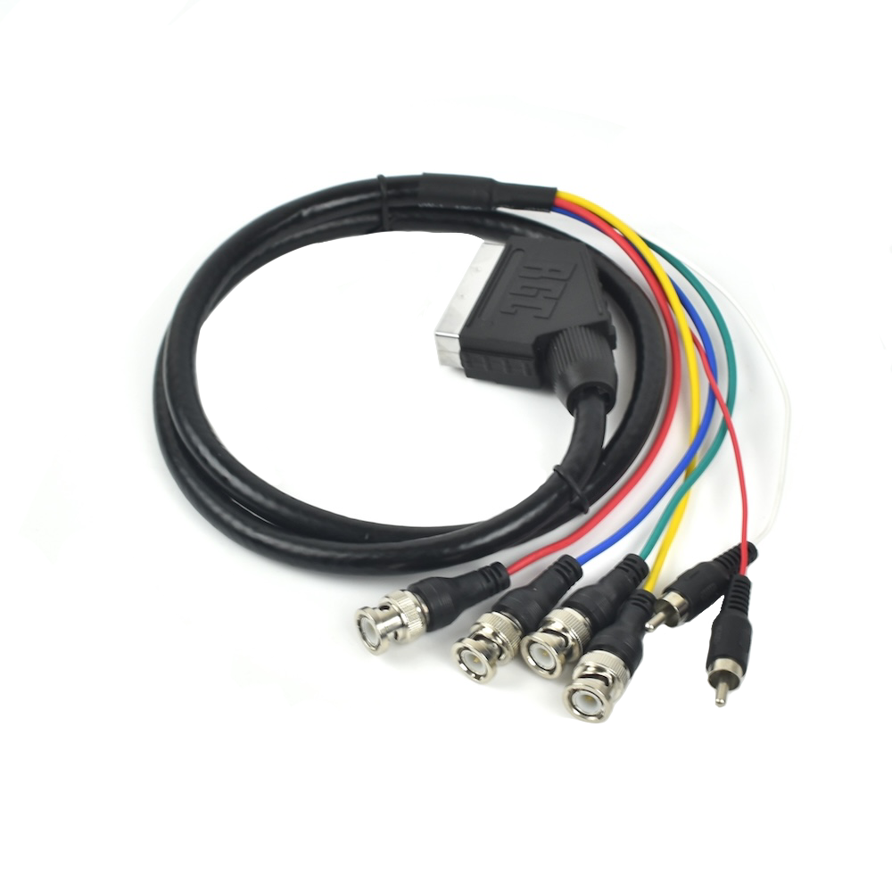 Male EuroSCART to BNC adapter cable