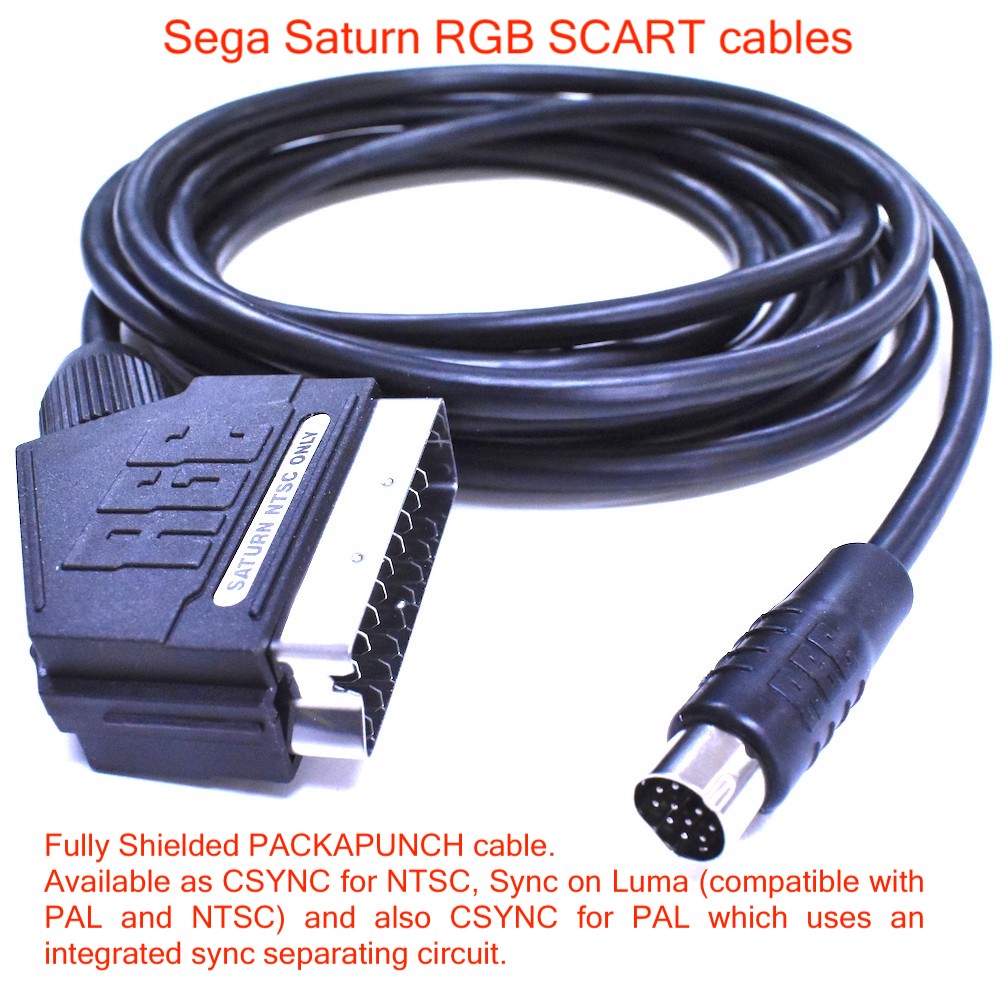 Sega Saturn RGB SCART NTSC PAL PACKAPUNCH