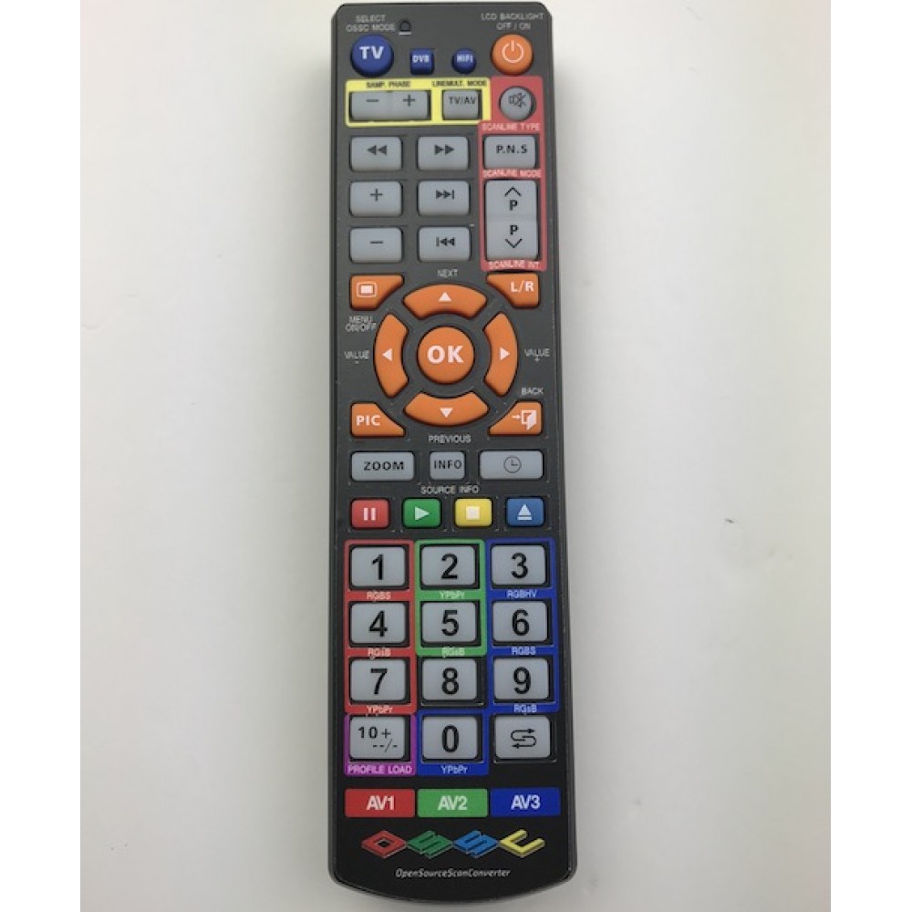 OSSC Open Source Scan Converter remote control overlay