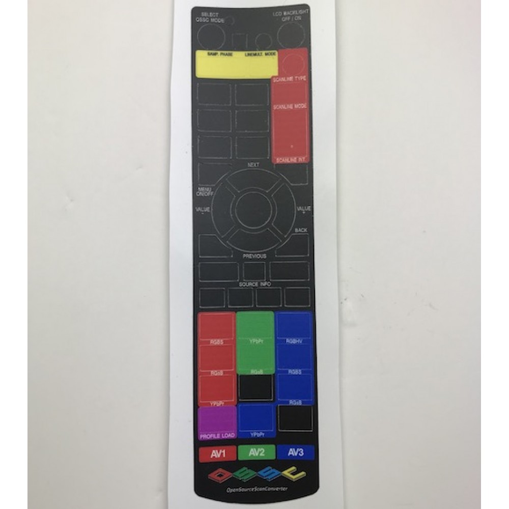 OSSC Open Source Scan Converter remote control overlay