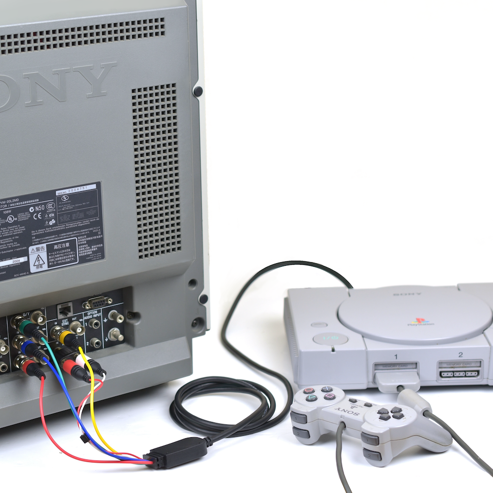 Sony PlayStation 2 NTSC PAL sync on luma PACKAPUNCH RGB BNC cable