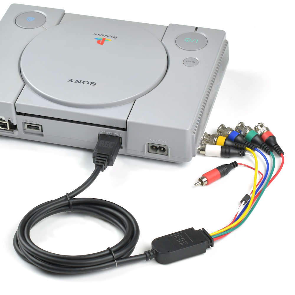 Sony PlayStation 2 NTSC PAL sync on luma PACKAPUNCH RGB BNC cable