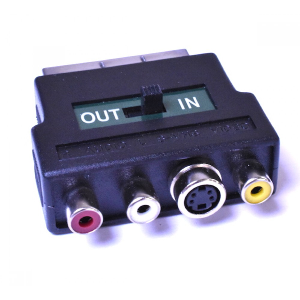 Switched SCART to composite video adapter