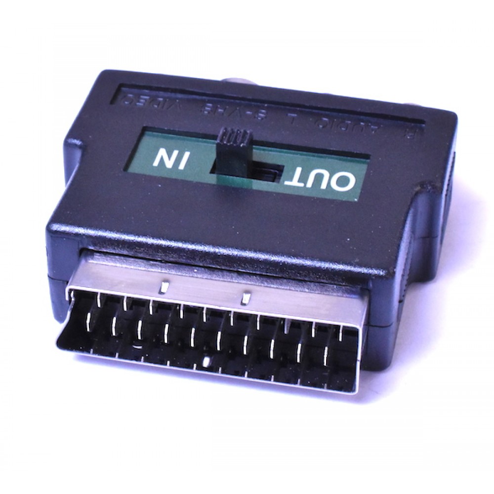 Switched SCART to composite video adapter