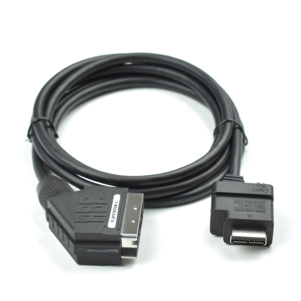 PS2 RGB SCART cable PACKAPUNCH sync on luma light gun GUNCON