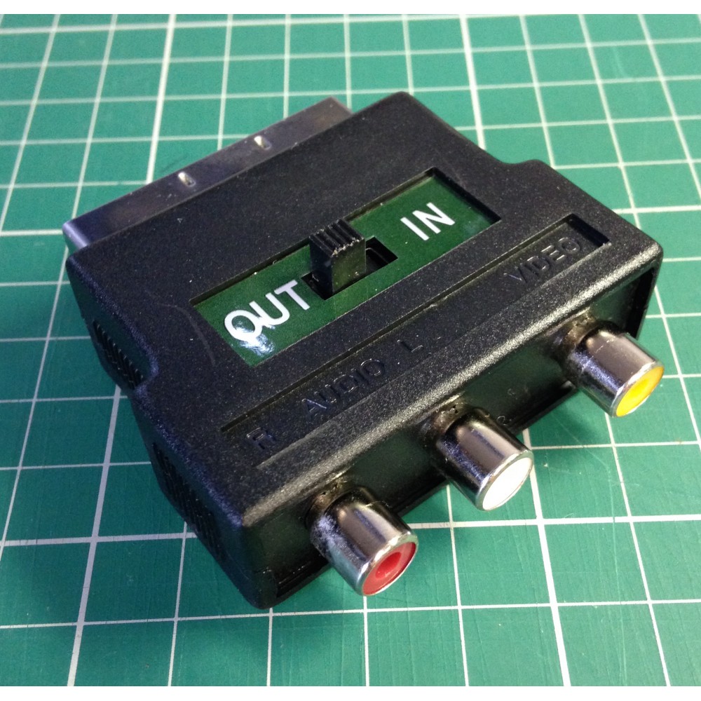 Switched SCART to composite video adapter