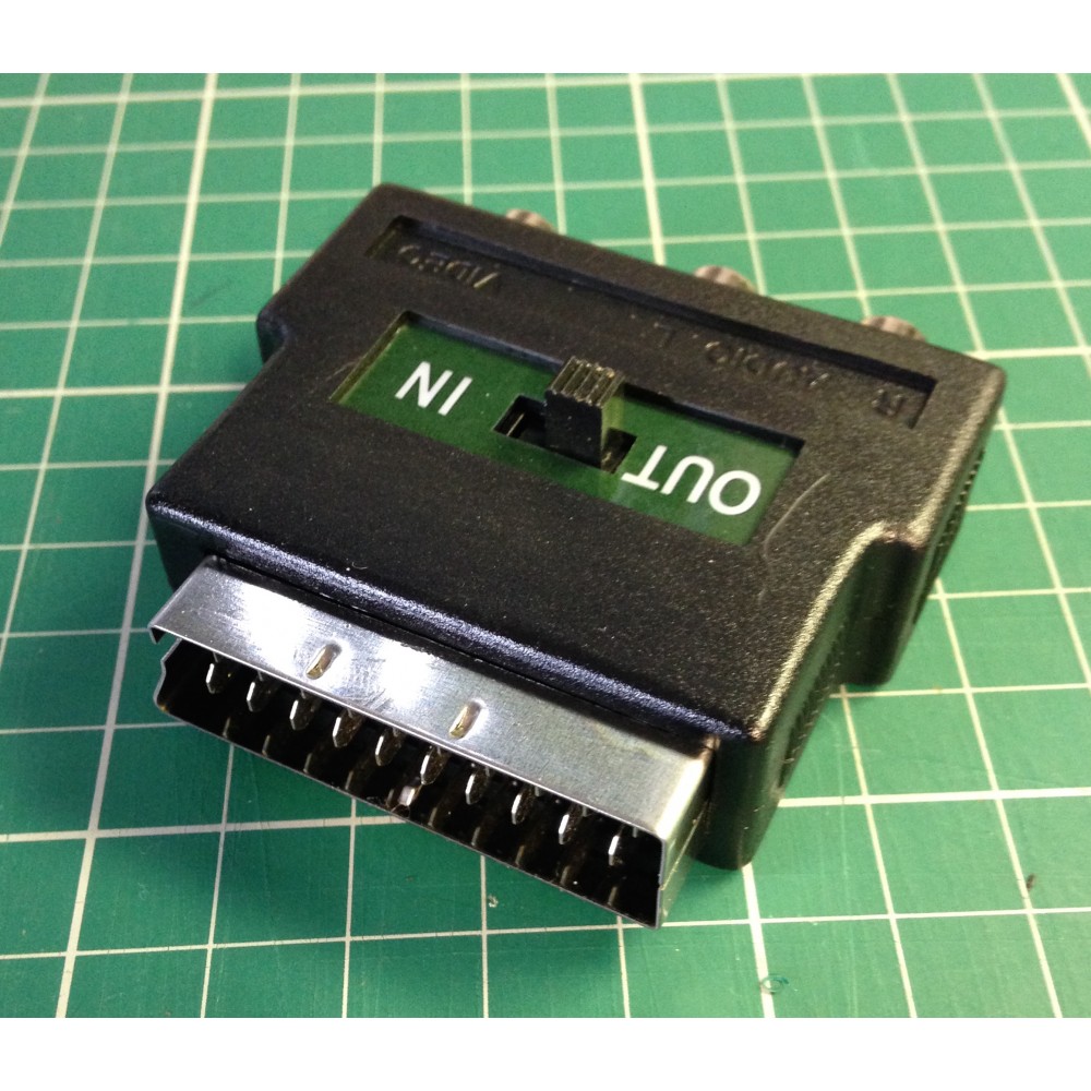Switched SCART to composite video adapter